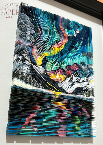 Quilled Glacial Aurora Borealis | Fine Paper Art