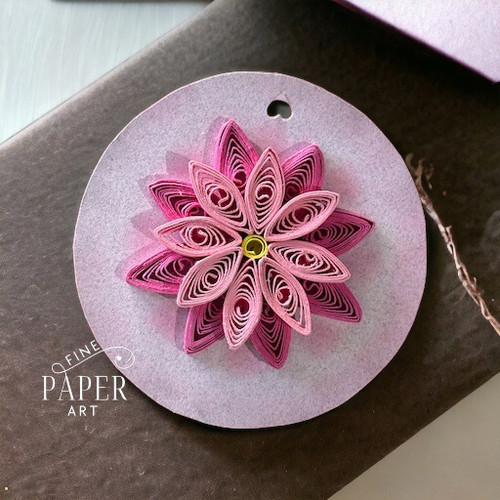 Layered Pink Flower Gift Tag | Fine Paper Art