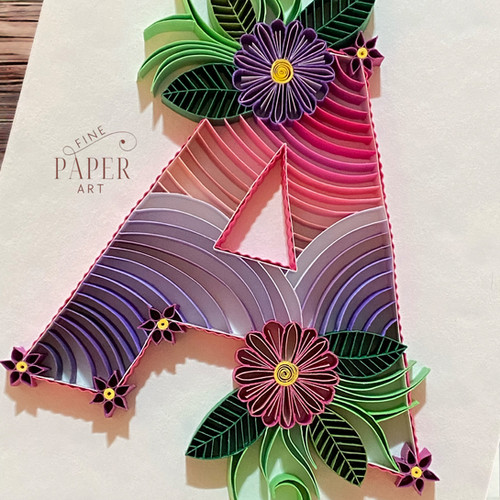 Paper Quilled "A" Monogram | Fine Paper Art