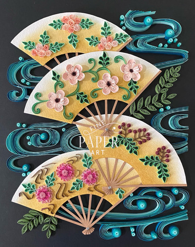 Japanese Inspired Fans Print | Fine Paper Art
