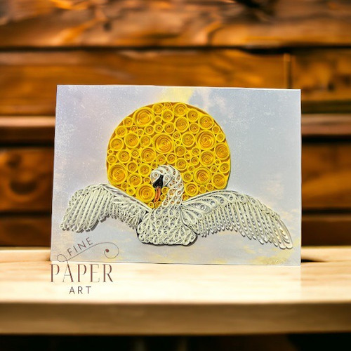 Sunset Swan Art Card | Fine Paper Art