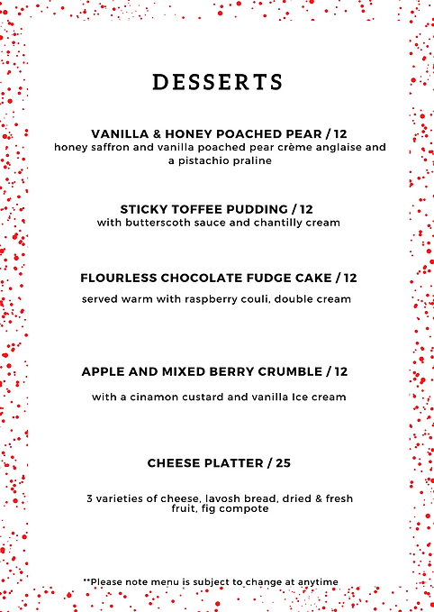 The Stage Door Waterfront Restaurant - Main Menu