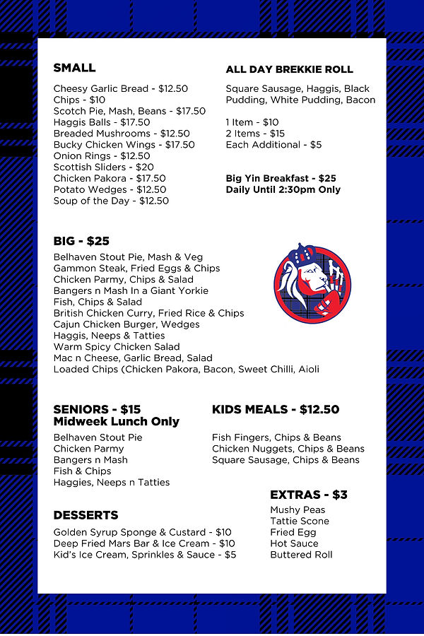 MENU | The Pipers Inn