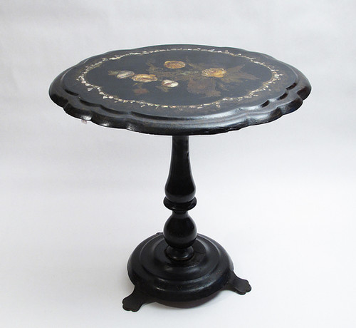 Abalone inlaid tilt top table | Mysite