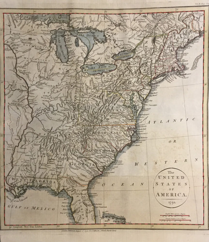 Unusual map of The United States by J Johnson in 1791 | Portobello Maps