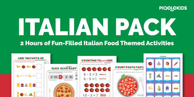 FREE Printable Italian Food Activity Pack for Preschoolers