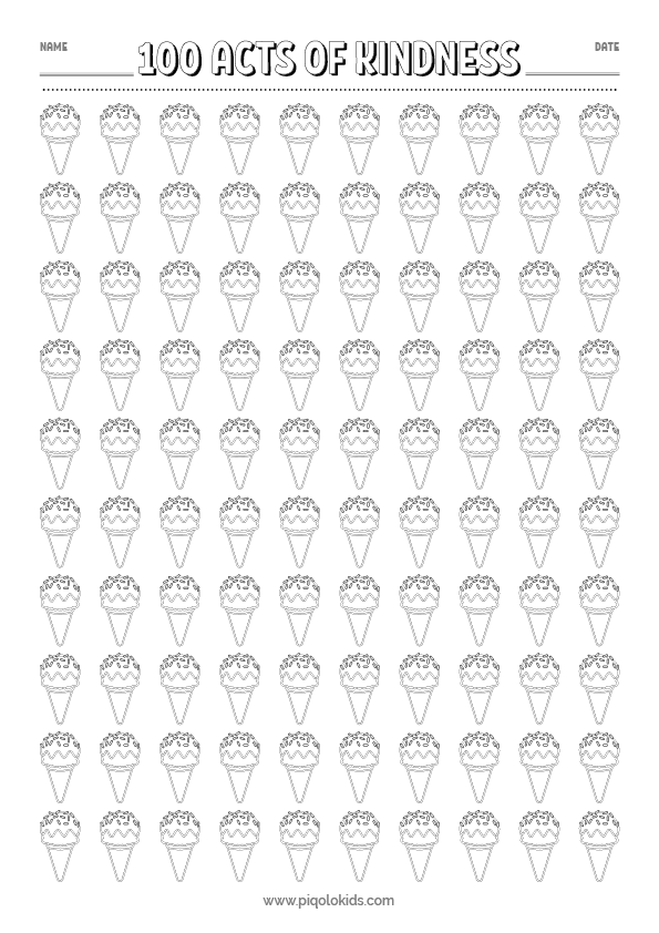 FREE 100 Acts of Kindness Tracker Printable