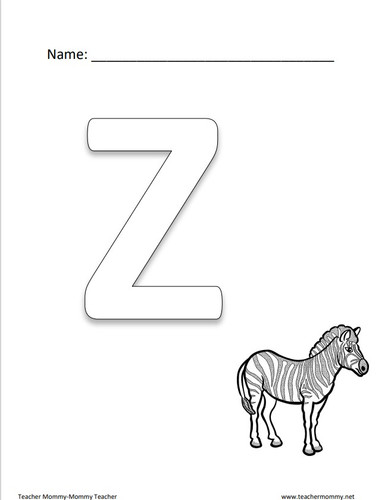 Letter Z Coloring Page | Teacher Mommy-Mommy