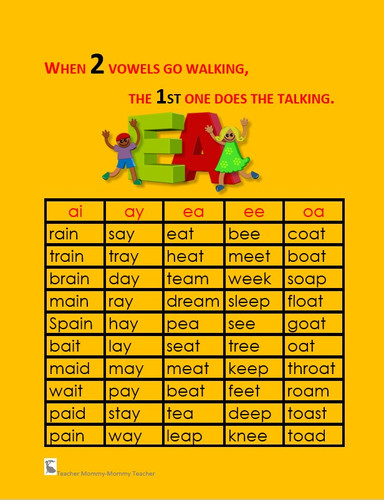 When 2 Vowels Go Walking | Teacher Mommy-Mommy