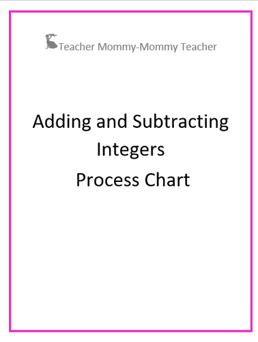 Adding and Subtracting Integers Process Charts | Teacher Mommy-Mommy