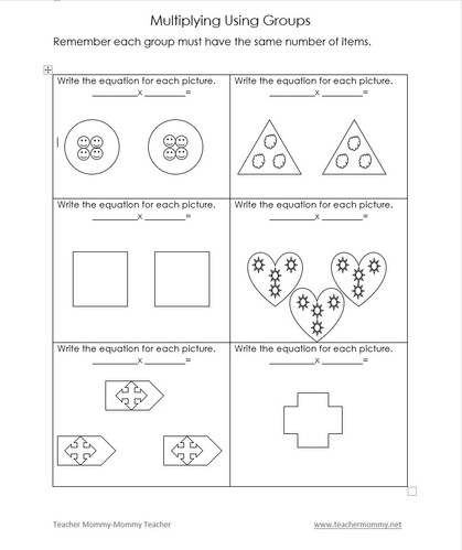 Multiplying Using Groups Worksheet 1 | Teacher Mommy-Mommy