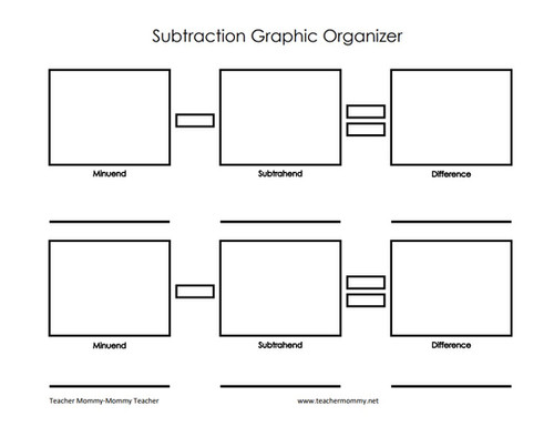Subtraction Graphic Organizer | Teacher Mommy-Mommy