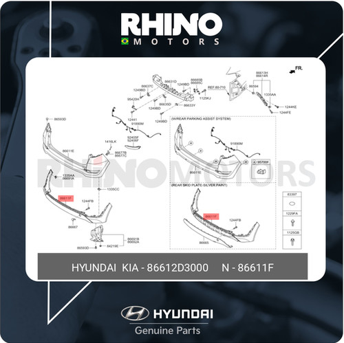 86612D3000 - Spoiler Saia Parachoque Traseiro Hyundai New Tucson 2017 ...