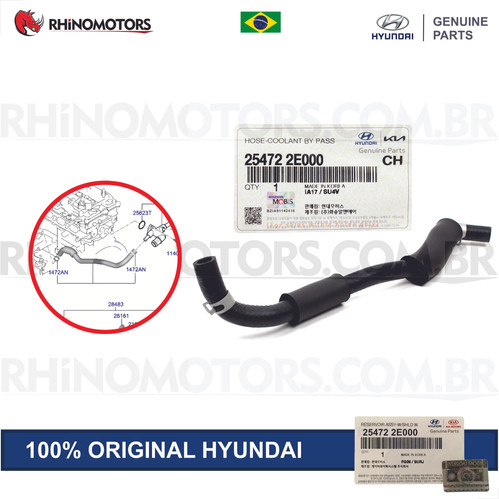 254722E000 - Mangueira Água Radiador Hyundai Ix35 / Creta | Rhino Motors