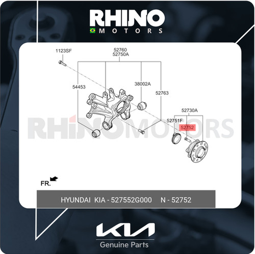 527552G000 - Parafuso Do Cubo De Roda Traseiro | Rhino Motors
