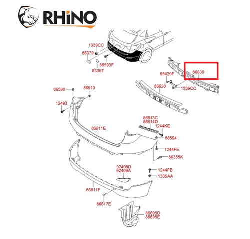 866302S010 Parachoque Traseiro Interno Hyundai IX35 | Rhino Motors