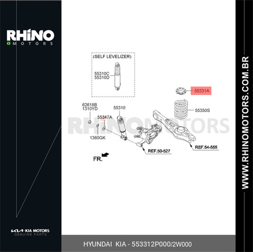 553312W000 Batente Sup Mola Traseira Kia Sorento / Hyundai Santa Fe ...