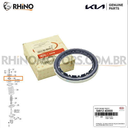 546124D000 Rolamento Amortecedor Dianteiro Kia Carnival | Rhino Motors