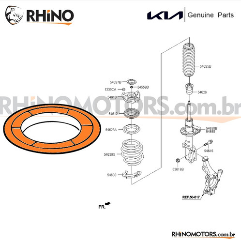 54623C5000 Batente Mola Superior Dianteira KIA SORENTO 2016/2020 ...