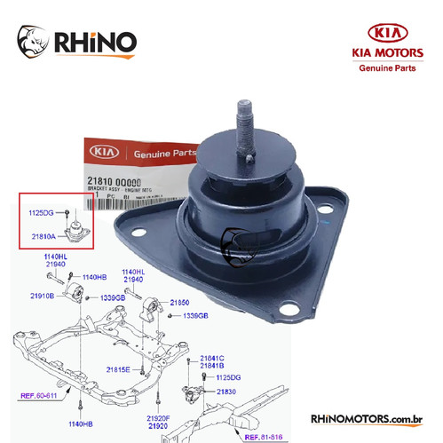 218100Q000 Coxim Motor Lado Direito Hyundai I30 Kia Cerato | Rhino Motors