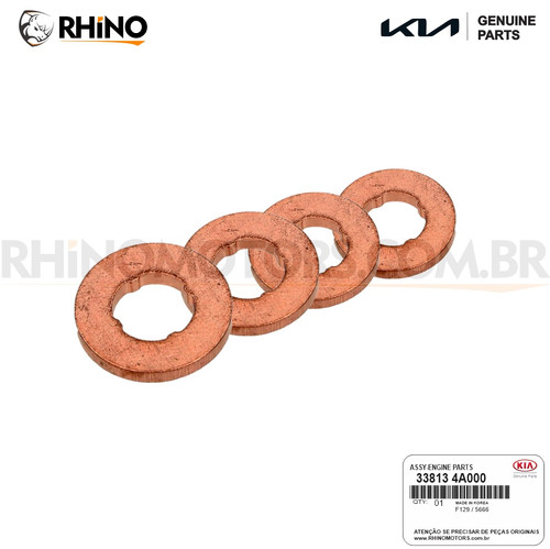 338134A000 Jogo Anel Bico Injetor C/4 Kia Sorento Diesel 2.5 | Rhino Motors