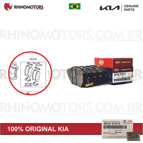 58101D7A10 - Jogo Pastilha de Freio Dianteira Kia Sportage LX 2.0 2017 ...