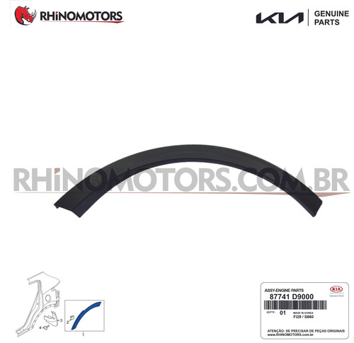 87741D9000 - Moldagem traseira esquerda Kia Sportage 2015/... | Rhino ...