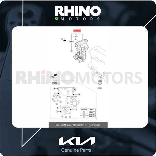 213502B011 - Tampa Lateral Bomba De Oleo Motor Hyundai Hb20 Kia Soul ...