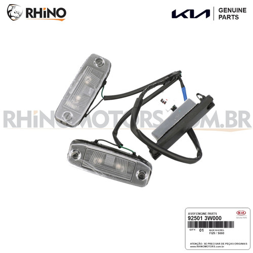 925013W000 Luz Da Placa Traseiro Kia Sportage 2010 A 2015 | Rhino Motors