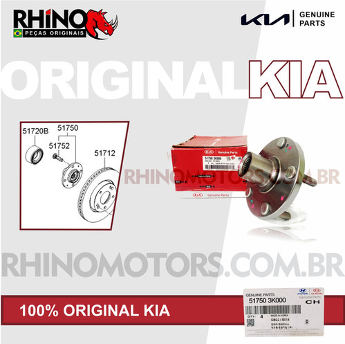 517503K000 - Cubo Roda Dianteira AZERA, IX35, TUCSON, SONATA, SPORTAGE ...