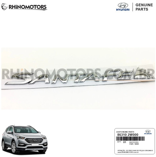 863102W000 - Emblema (SANTA-FE) Hyundai Santa Fe 2012/ | Rhino Motors