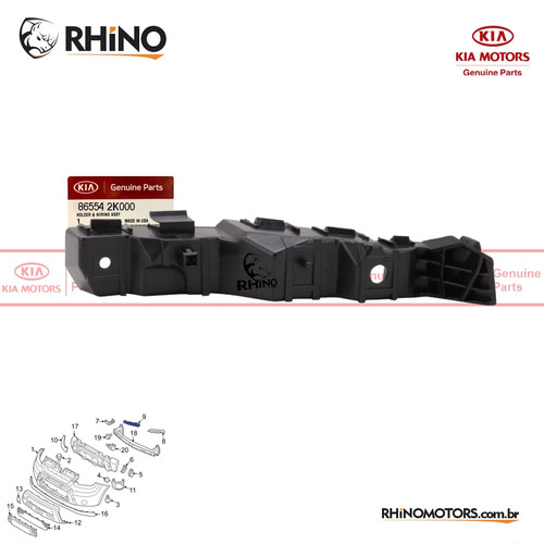 865542K000 Suporte Parachoque Dianteiro Lado Direito Kia Soul | Rhino ...