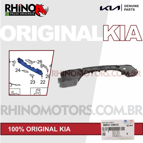86631D9510 - Alma do Parachoque Kia Sportage 2017 a 2022 | Rhino Motors