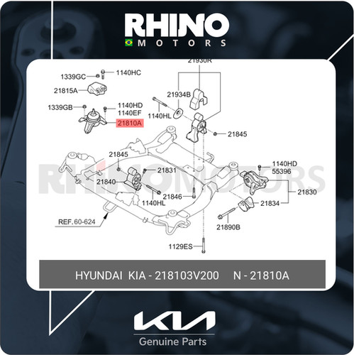 218103V200 - Calço Coxim Motor Direito | Rhino Motors