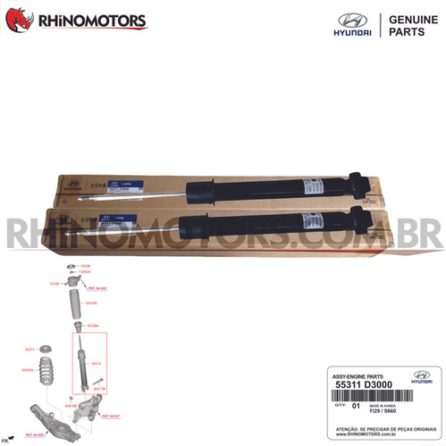 55311D3000 - Par Amortecedor Traseiro Hyundai New Tucson 2017/2020 ...