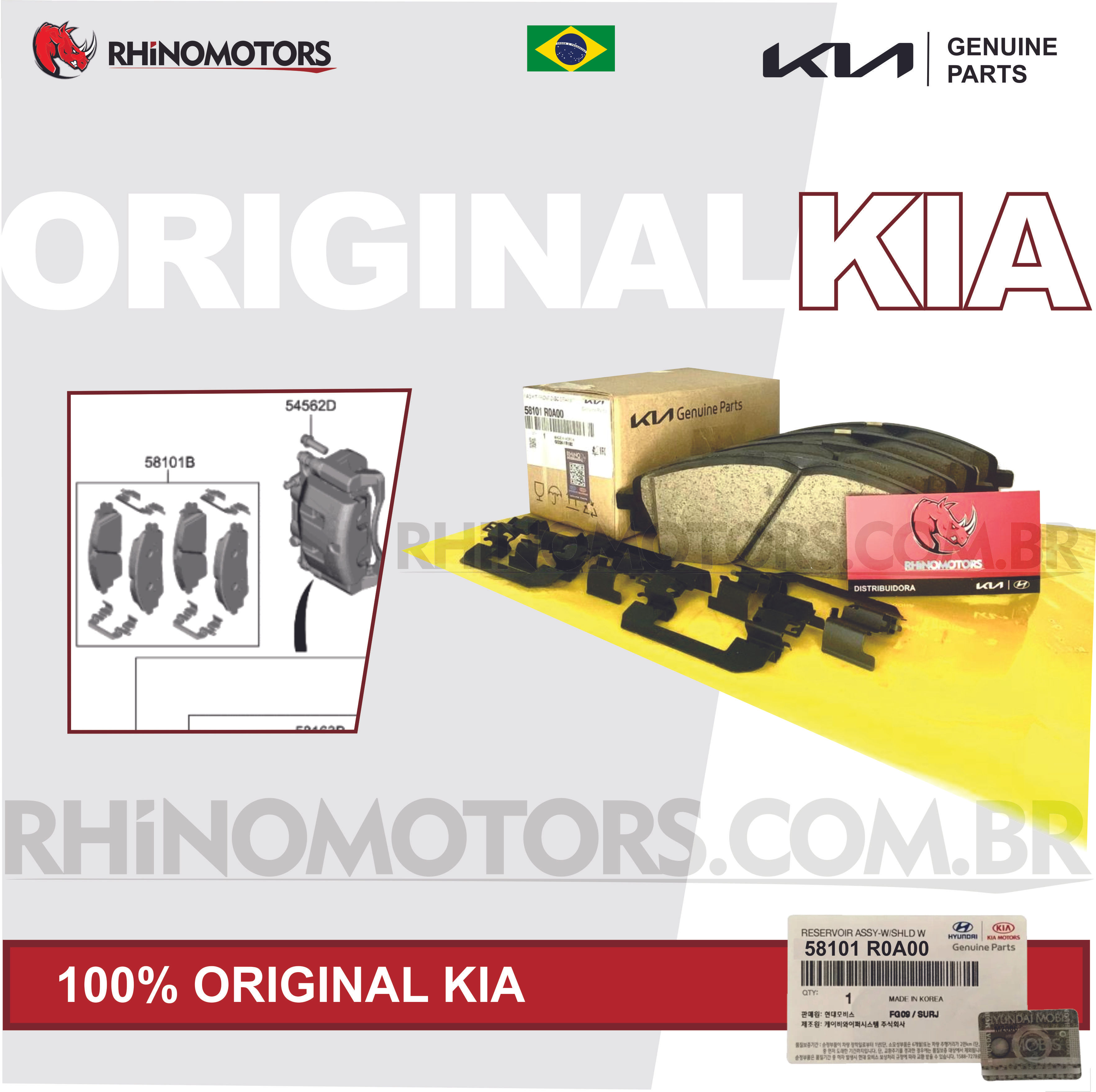 58101R0A00 - Jogo De Pastilha Freio Dianteira Kia Carnival 2020 ...