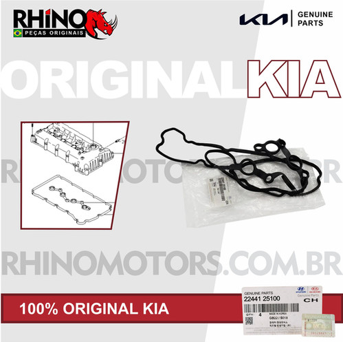 2244125100 - Junta Tampa Valvulas Kia Carens 2.0 16v G4ka 2006 A 2012 ...