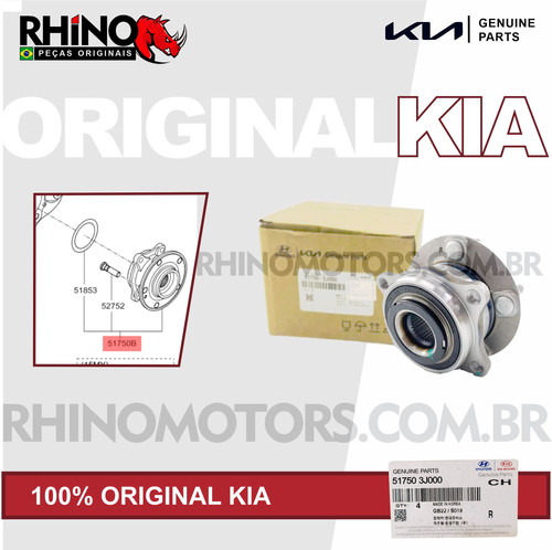 517503J000 - Cubo Roda Dianteira Hyundai Santa Fe, Vera Cruz Kia ...