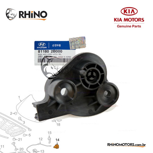 811802b000 Base Alavanca Puxador Hyundai Elantras Kia Soul / Sportage ...