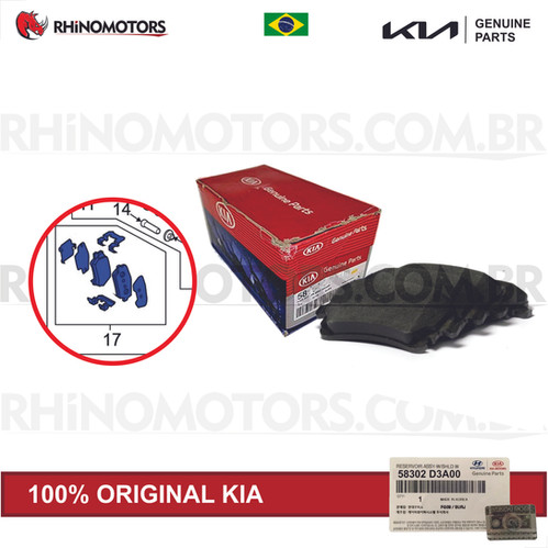 58302D3A00 - Jogo Pastilha Traseira New Tucson / New Sportage | Rhino ...