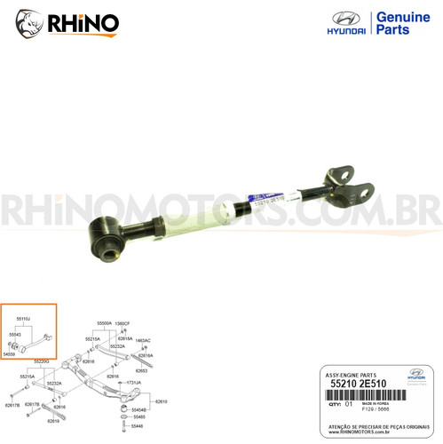 552102E510 Tirante Regulador Susp. Traseira Hyundai Tucson Kia Sportage ...