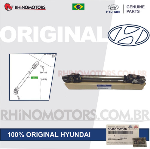 564002W000 - Eixo Cruzeta Coluna Direção Hyundai Santa Fe 2013/2019 ...