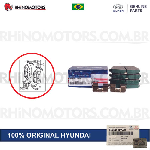 583022PA70 PASTILHA FREIO TRAS KIA SORENTO / HYUNDAI SANTA FE | Rhino ...