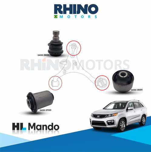 KIT BUCHA + PIVO BANDEJA DIANTEIRA KIA SORENTO 2.4 / 3.5 2010 A 2012 ...