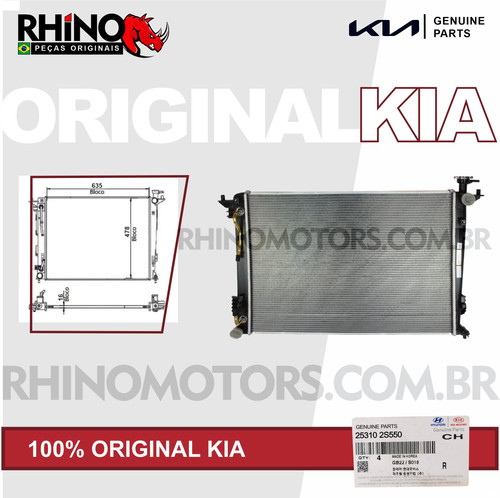 253102S550 - Radiador Hyundai Ix35 - Kia Sportage 2011 / 2016 | Rhino ...