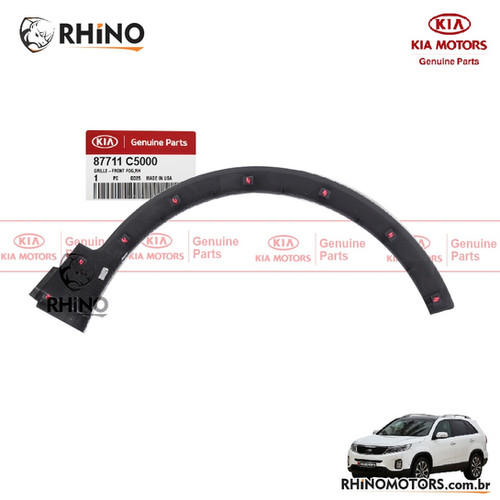 87711C5000 Moldura Paralama Lado Esq. KIA SORENTO 2014/2020 | Rhino Motors