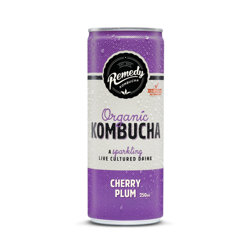 Remedy - Cherry Plum Kombucha (250ml x 24) | Fresh and Chilled