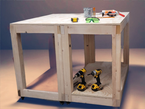 Custom Garage Basement Expandable Work Bench with Caster Wheel | Danny ...