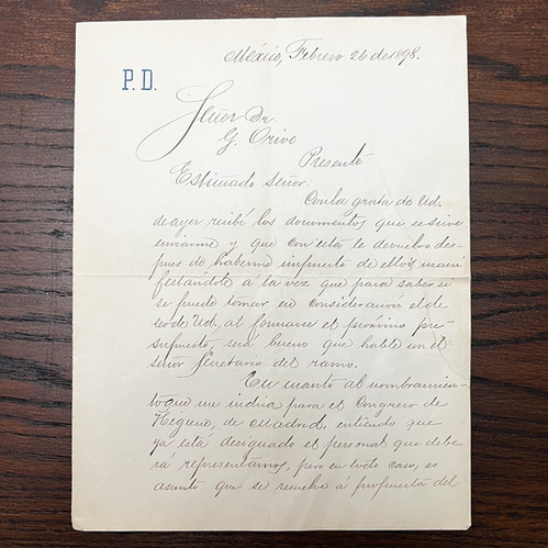 Carta Con Firma Autógrafa de Porfirio Díaz Monograma PD | HQ Antigüedades