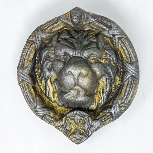 Aldaba Con Cabeza de Leon Fierro Colado | HQ Antigüedades